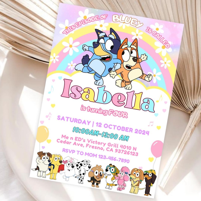 Bluey Invitation Digital - Etsy