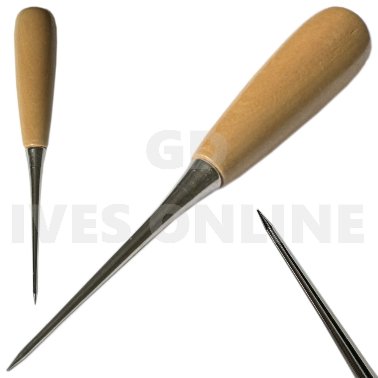 Awl Sewing Pokey Tool for Crafting Leather Wood Handle Pin Punching ...