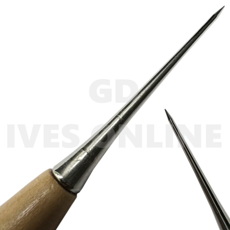 Awl Sewing Pokey Tool for Crafting Leather Wood Handle Pin Punching ...