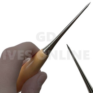 Awl Sewing Pokey Tool for Crafting Leather Wood Handle Pin Punching ...