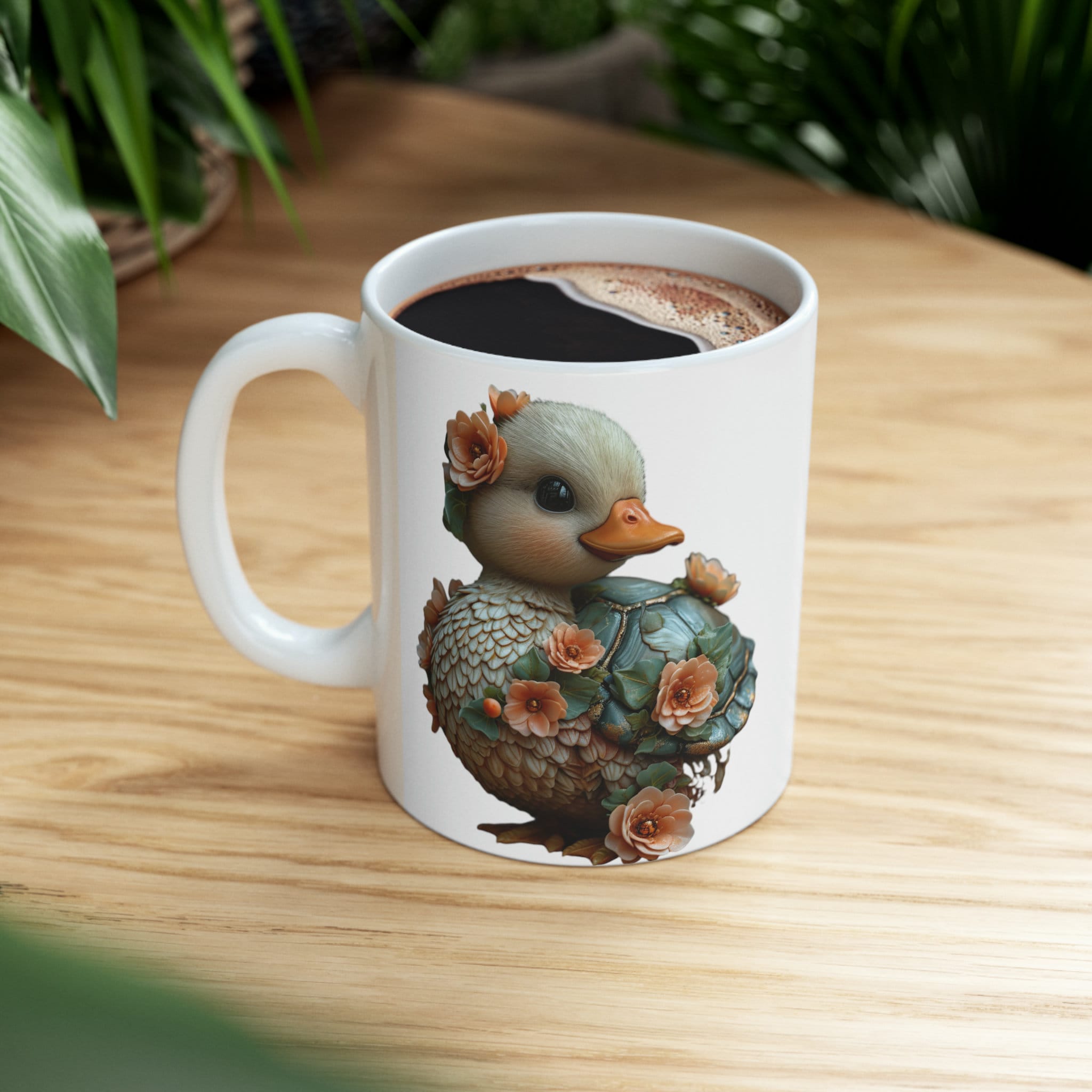 Duck Coffee Mug,cute Duck and Turtle Carapace Mug,duck Lover Gift, Duck ...