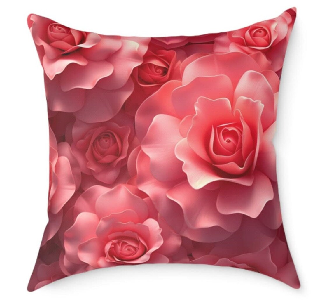 Beautiful Pink Roses Pillow,elegant Floral Pillow,home Decor,roses ...