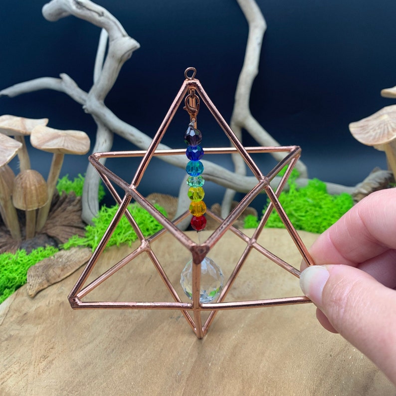 Copper Merkaba With 7 Chakras and Crystal Beads - Etsy