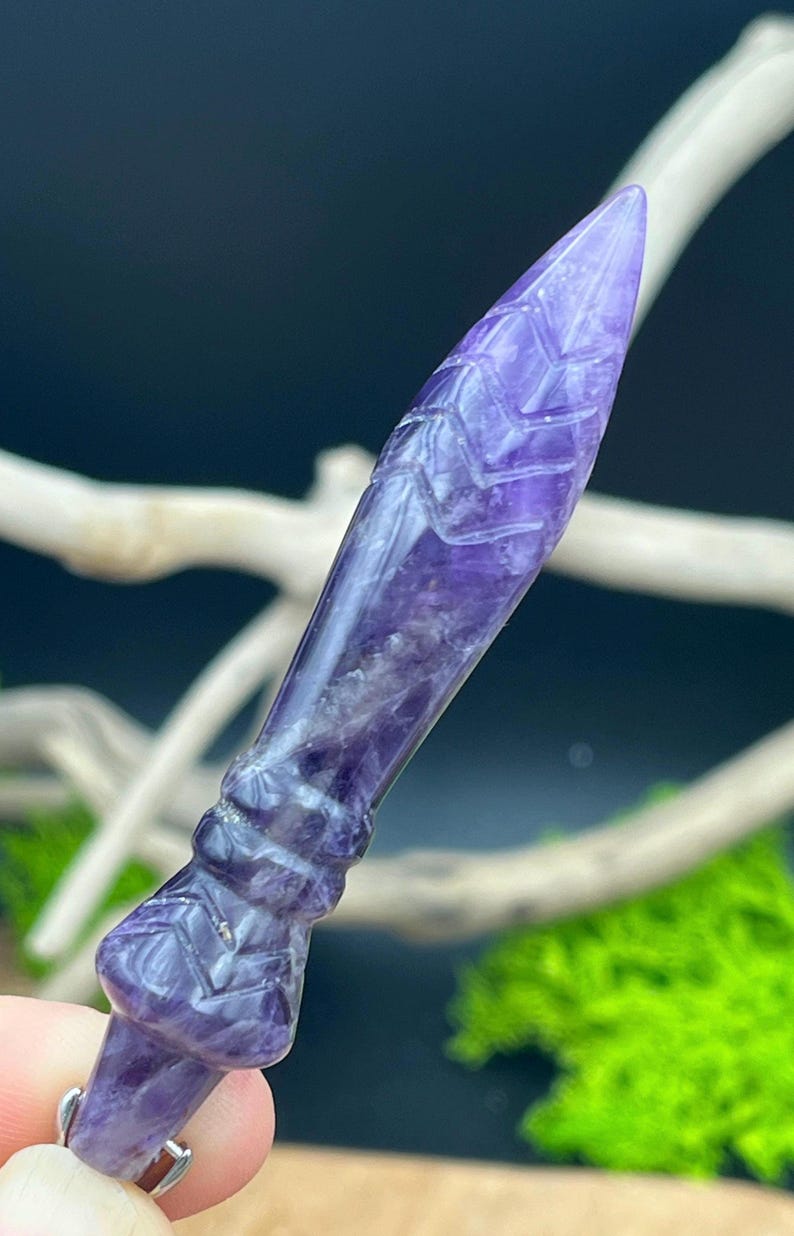 Large Thoth Pendulum With Egyptian Cat in Amethyst - Etsy