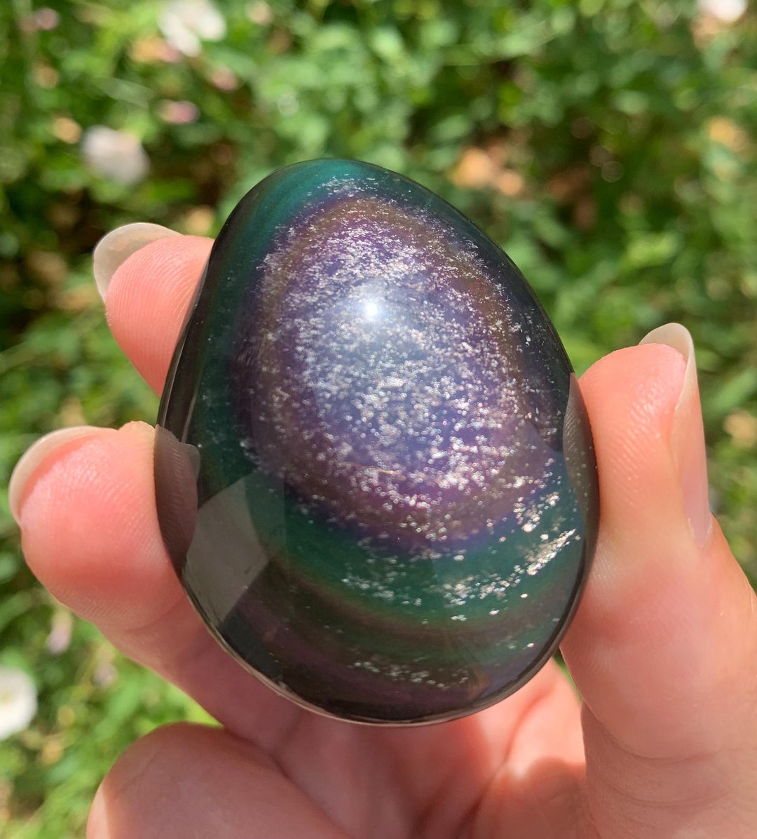 Rare Piece Small Pebble in Double-sided Heavenly Eye Obsidian With ...