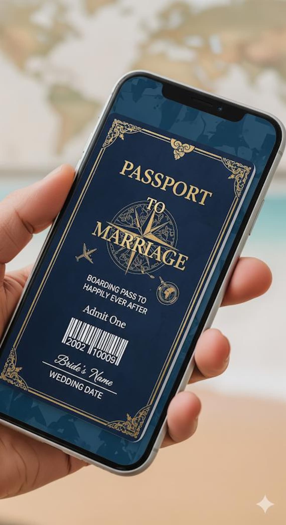 Wedding Invitation Passport Template | Destination Wedding Digital ...