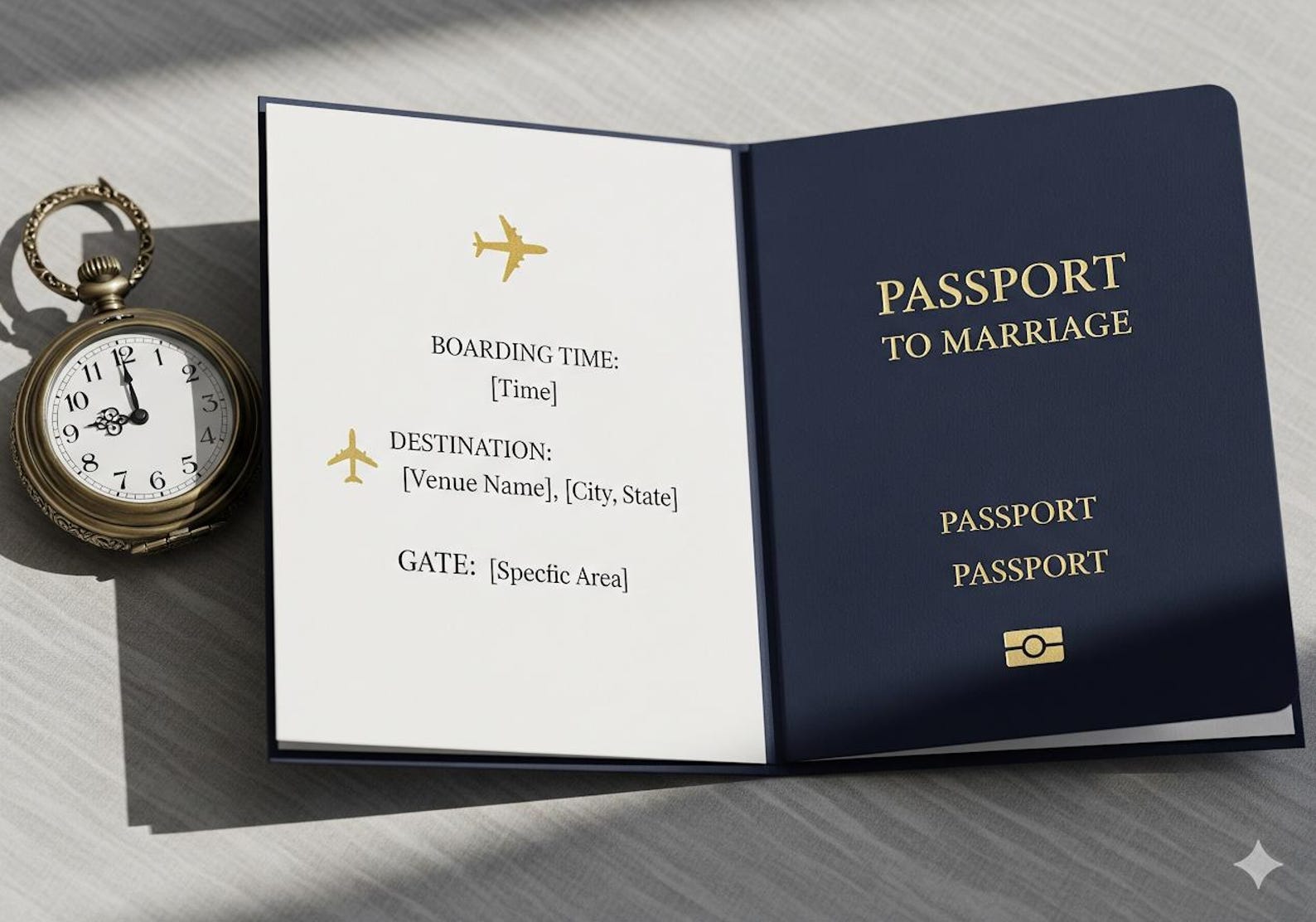 Wedding Invitation Passport Template | Destination Wedding Digital ...