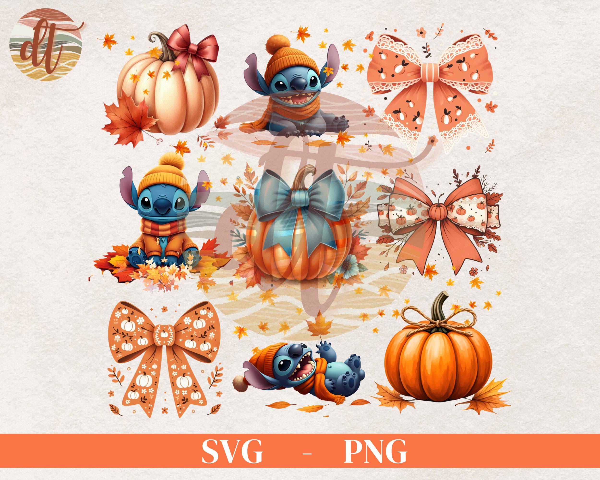 Fall Stich Svg Bundle, Funny Stich Png, Autumn Fall Coquette Bow Png ...