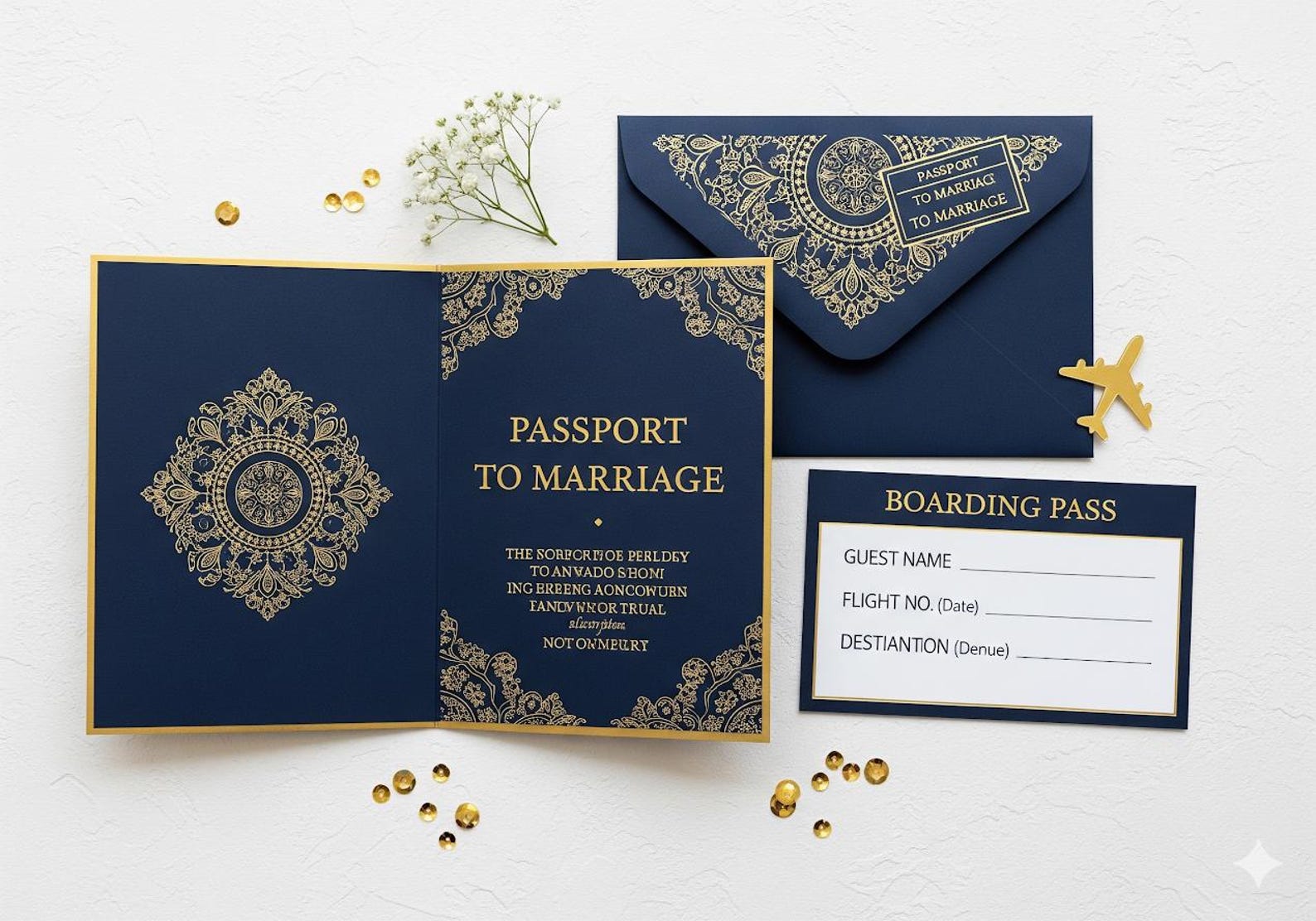 Wedding Invitation Passport Template | Destination Wedding Digital ...