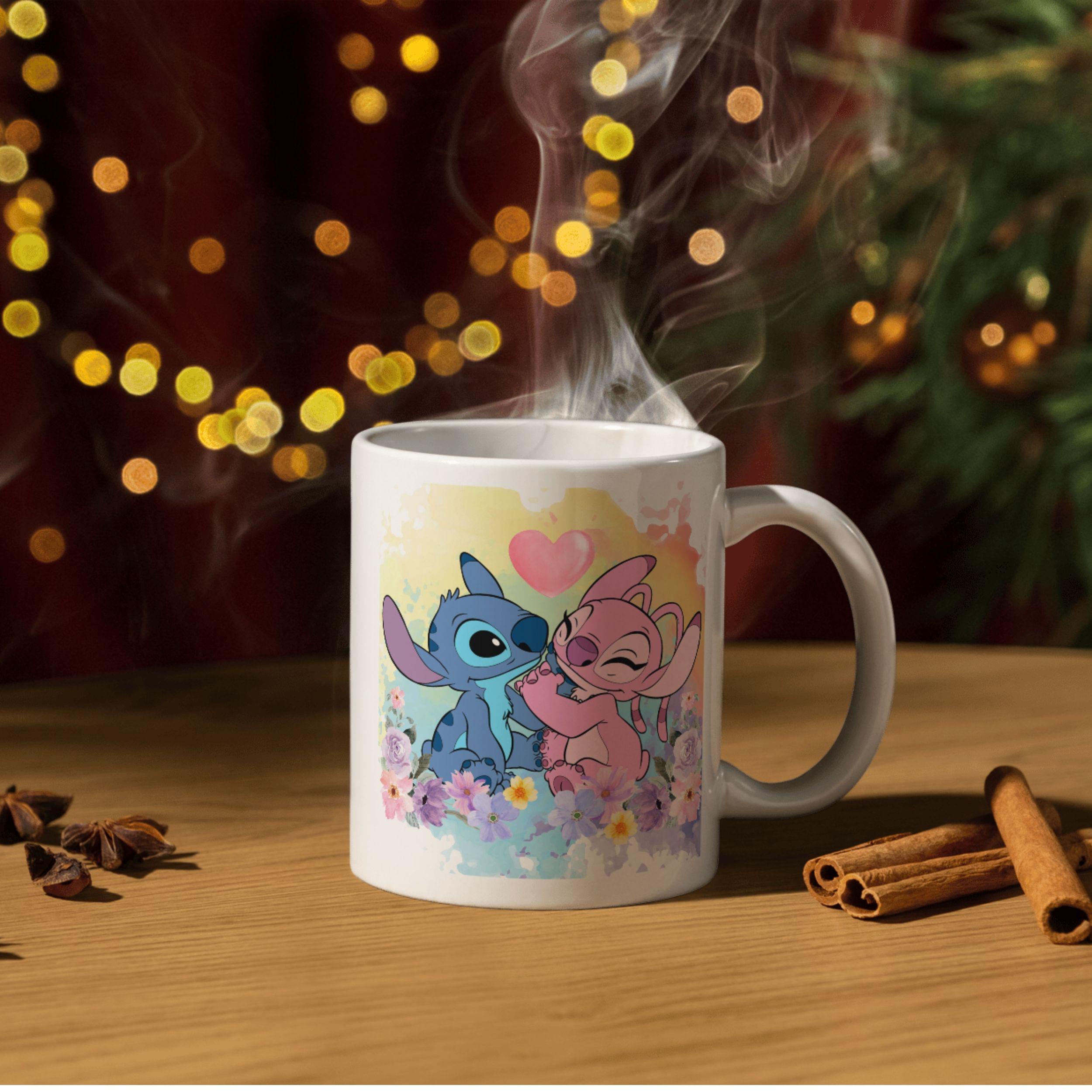 Stich and Angl Love SVG PNG, Cartoon Character Png, Floral Stich Png ...