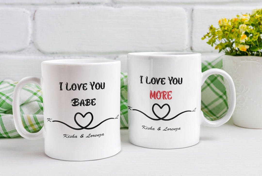 LOVELY Personalized Couple Mugs. Customized Couple Coffee Mugs. Couple ...