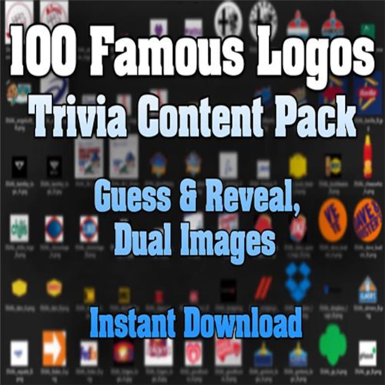 Famous Logos for Trivia Content Creation, Dual Images for Guess/reveal ...