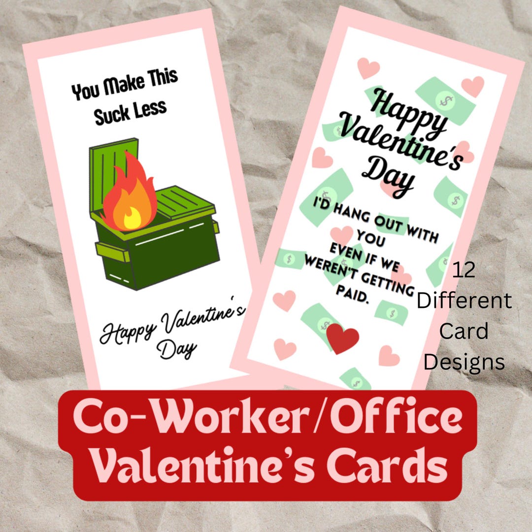 Funny Office Coworker Valentine's Cards - Etsy