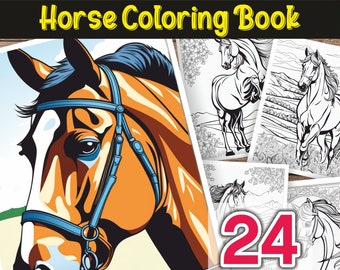 Printable Horse Coloring Pages for Kids and Adults Digital Download ...