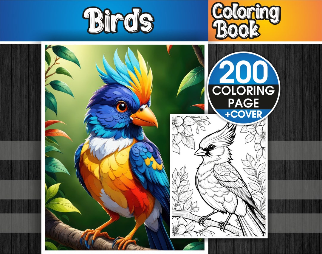 Birds Coloring Book – 200 Birds Coloring Pages - Instant Download ...