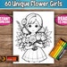 Flower Girl Coloring Book 60 Flower Girls Coloring Pages for Adults ...