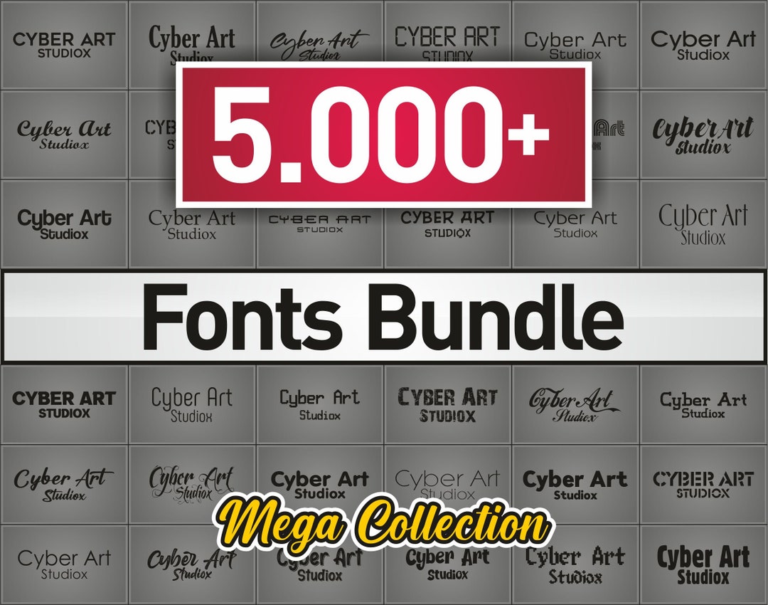 5.000 Fonts Bundle – Mega Fonts Collection – 5000 Font Bundle – Font ...