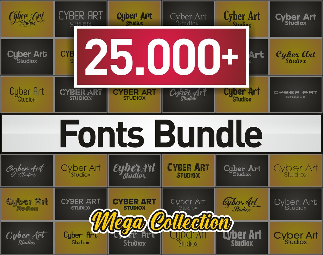 25.000 Fonts Bundle Mega Fonts Collection 25000 Font Bundle Font Set ...