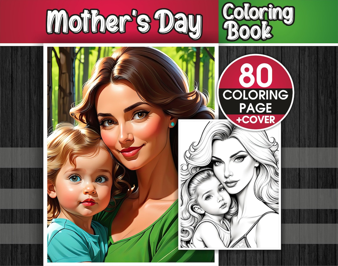 Mother’s Day Coloring Book – 80 Mother’s Day Coloring Pages - Instant ...