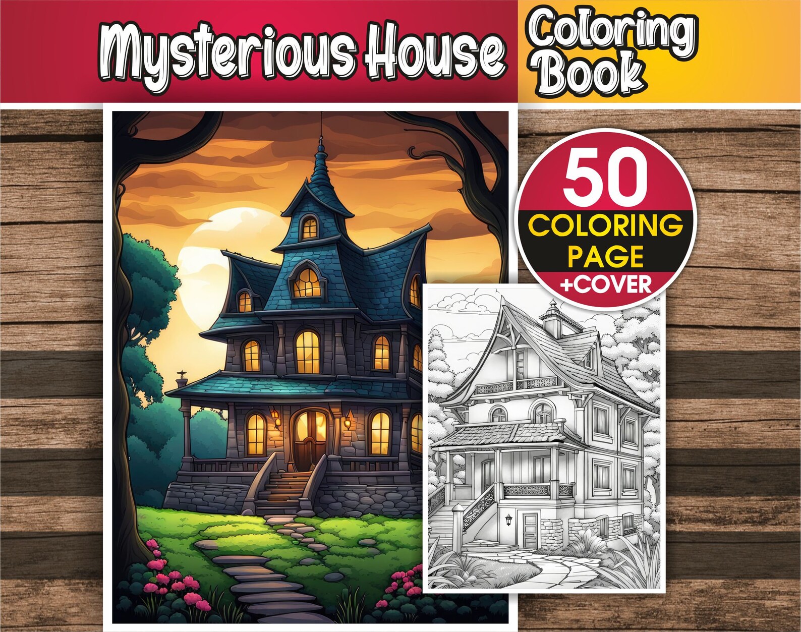 Mysterious House Coloring Book – 50 Mysterious House Coloring Pages for ...