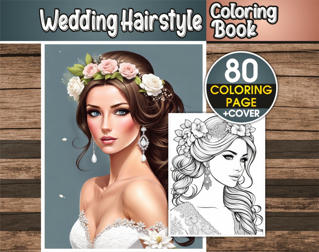 Wedding Hairstyle Coloring Book – 80 Wedding Hairstyle Coloring Pages ...