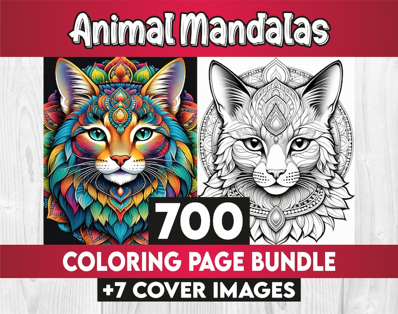 BUNDLE - Animal Mandala Coloring Books – 700 Animal Mandala Coloring ...