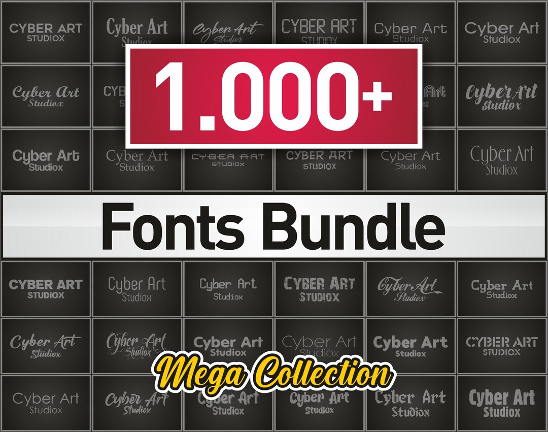 1.000 Fonts Bundle – Mega Fonts Collection – 1000 Font Bundle – Font ...