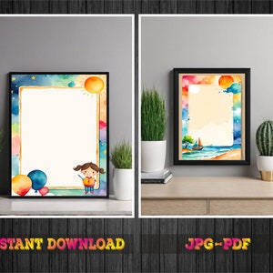 Kids Note Cards - 120 Digital Prints - Digital Papers – Junk Journal ...