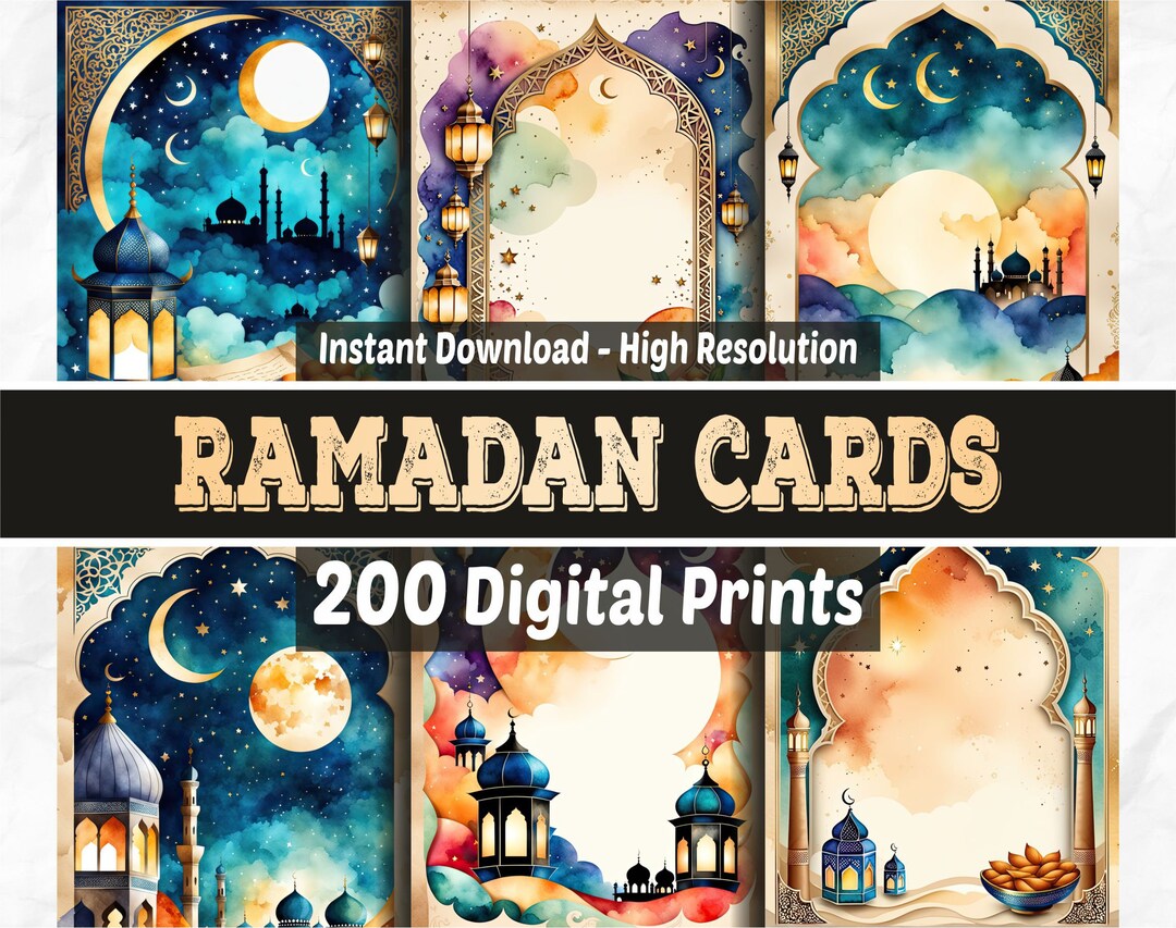 Ramadan Note Cards – 200 Digital Prints – Digital Papers – Junk Journal ...