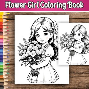 Flower Girl Coloring Book – 60 Flower Girls Coloring Pages for Adults ...