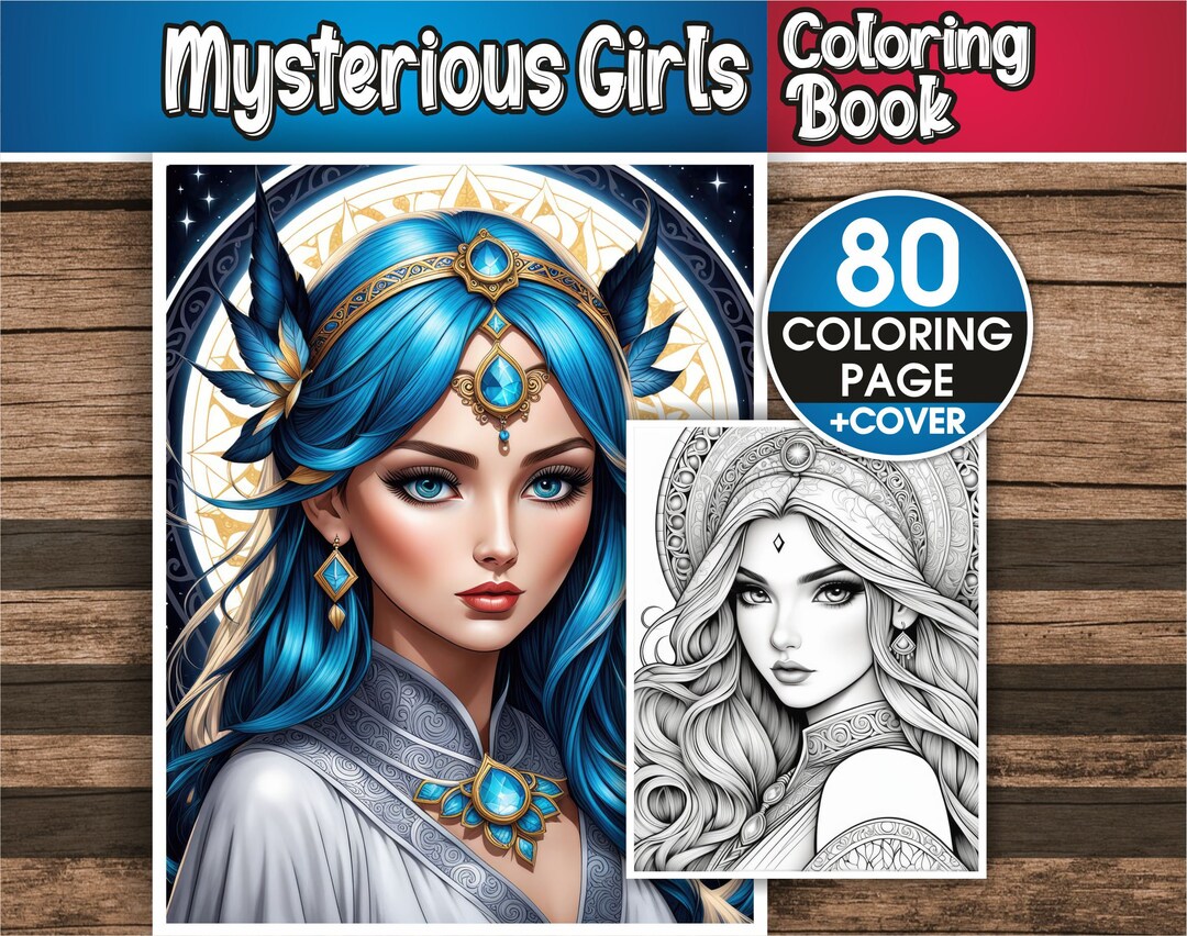 Mysterious Girls Coloring Book – 80 Mysterious Girls Coloring Pages for ...