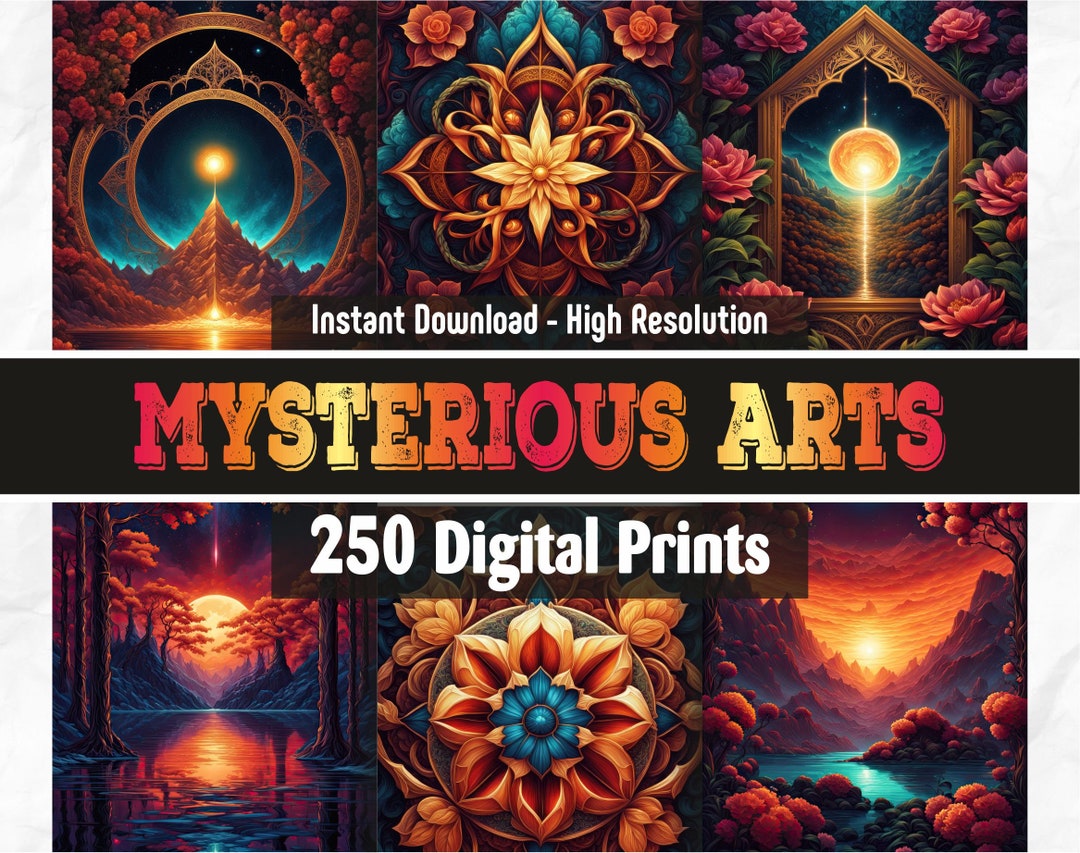 Mysterious Arts Digital Prints – Scrapbook Paper, Junk Journal (PDF+JPG ...
