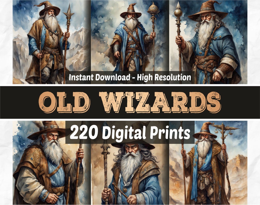 Old Wizard Digital Paper Set – 220 Fantasy Prints (PDF & JPG) - Etsy