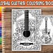 Floral Guitar Coloring Book – 28 Floral Guitar Coloring Pages for ...