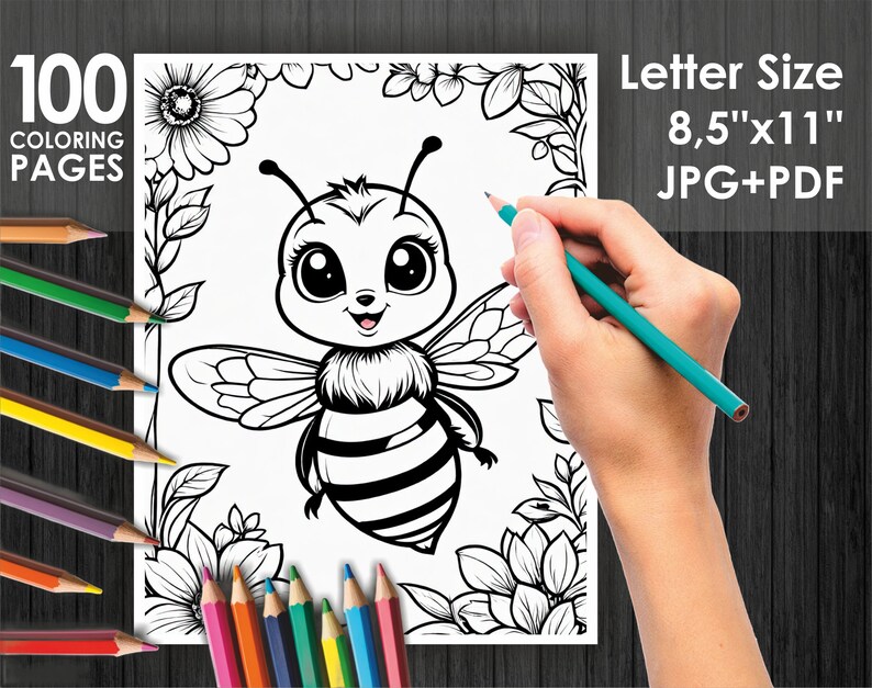 Honey Bees Coloring Book – 100 Gangsta Girls Coloring Pages - Instant ...