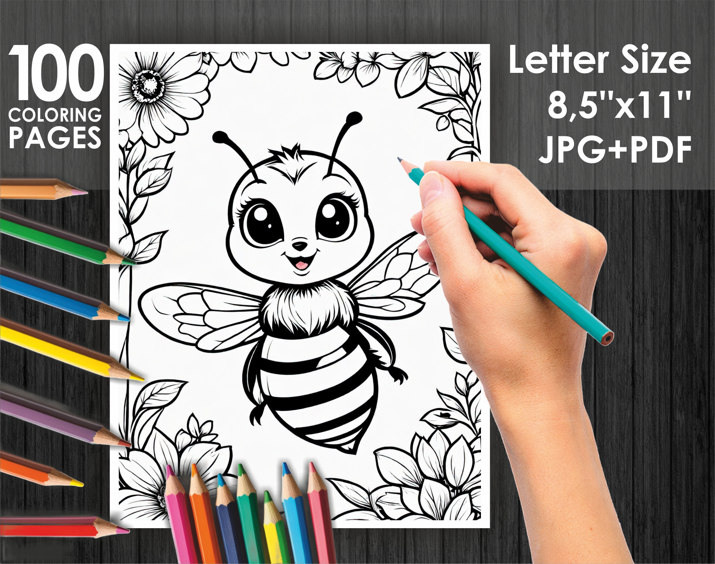 Honey Bees Coloring Book – 100 Gangsta Girls Coloring Pages - Instant ...