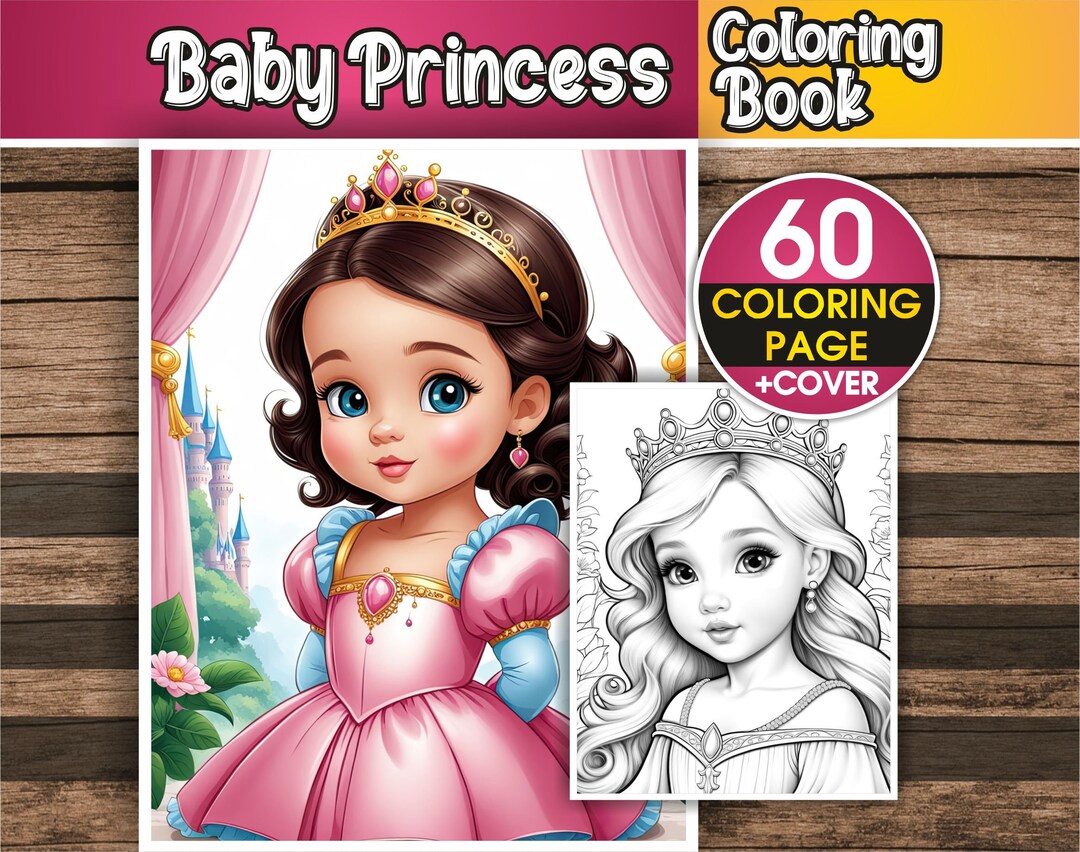 Baby Princess Coloring Book – 60 Baby Princesses Coloring Pages for ...