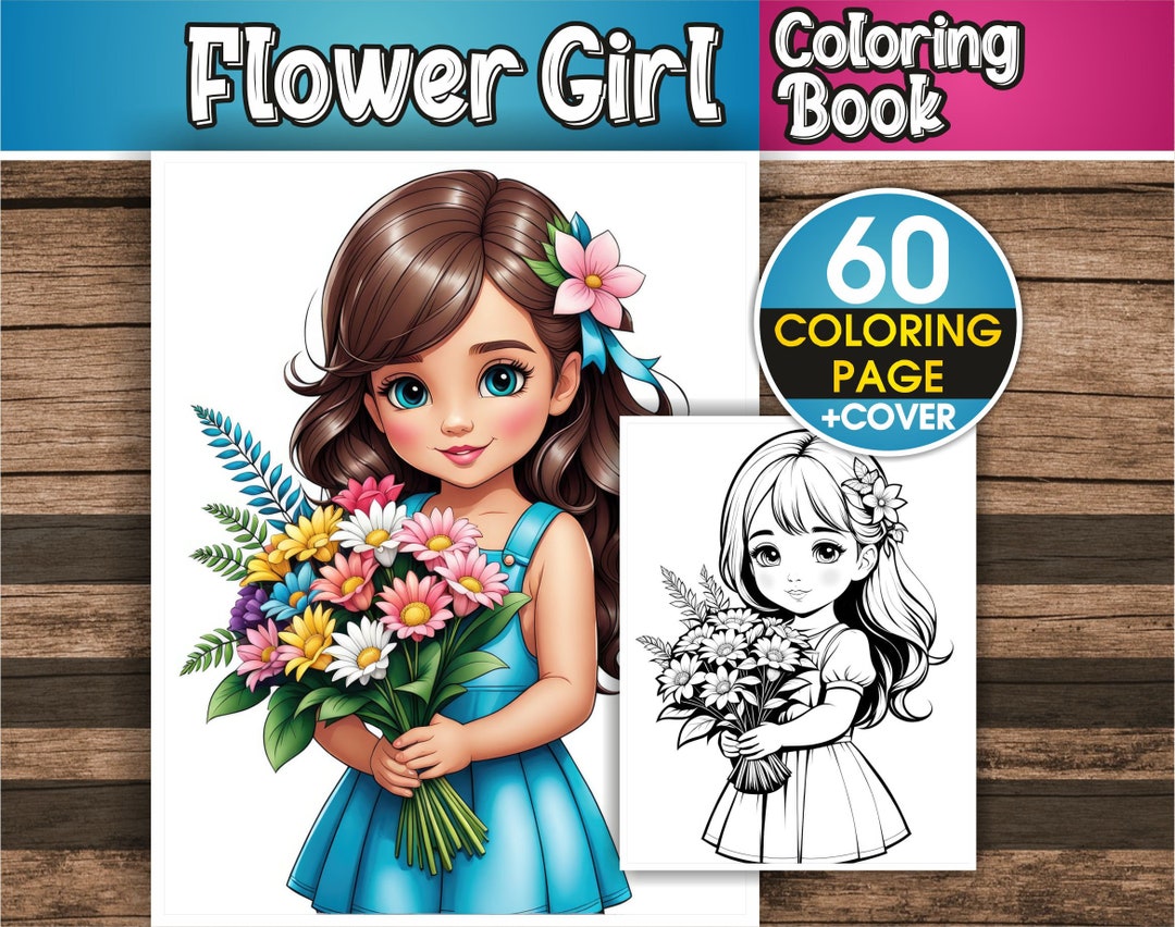 Flower Girl Coloring Book – 60 Flower Girls Coloring Pages for Adults ...