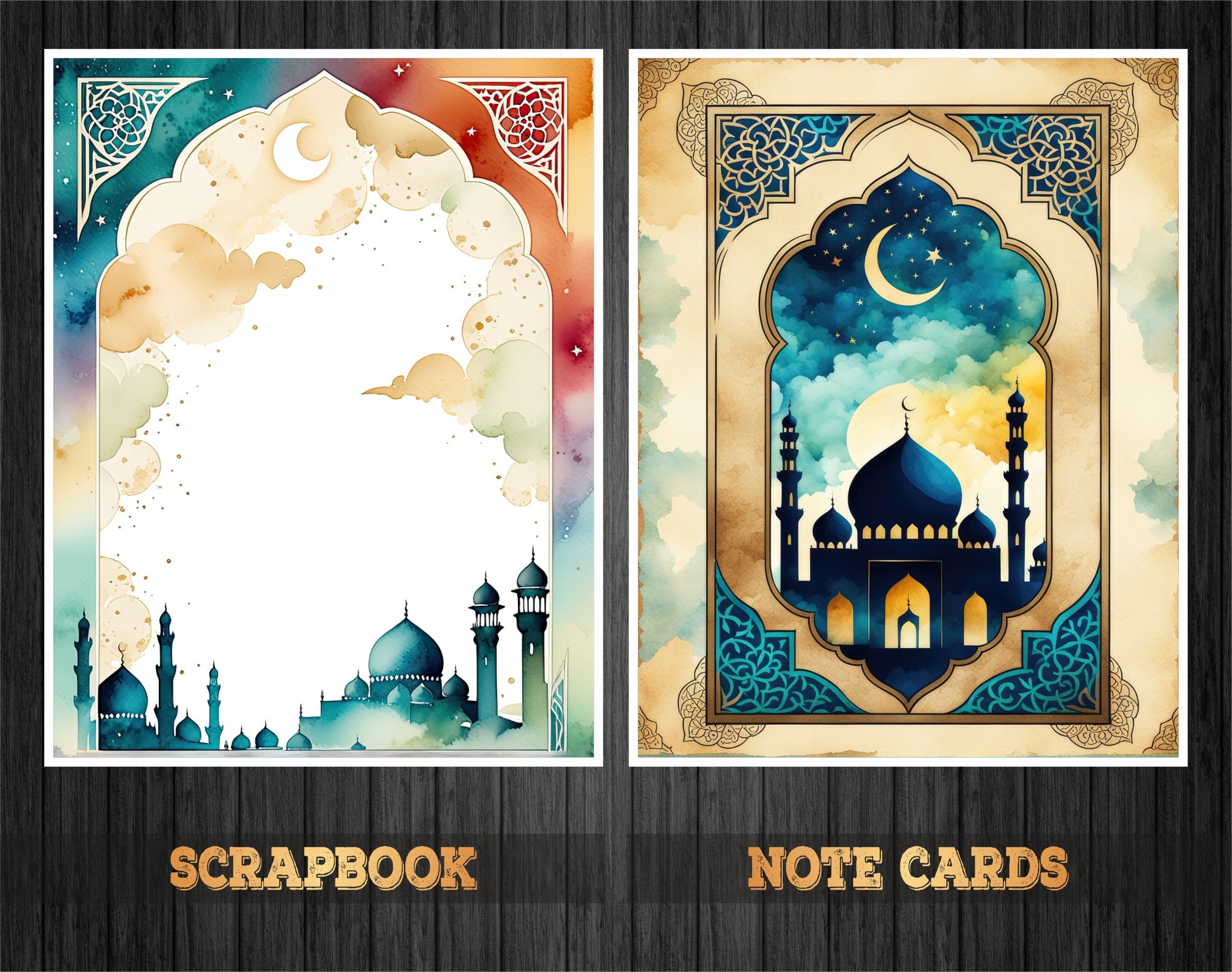 Islamic Cards 100 Digital Prints Digital Papers Junk Journal Scrapbook ...