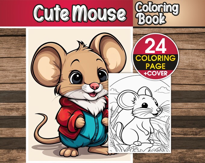 Mice Coloring Page, Printable Download, Animals, Line Art, Coloring ...
