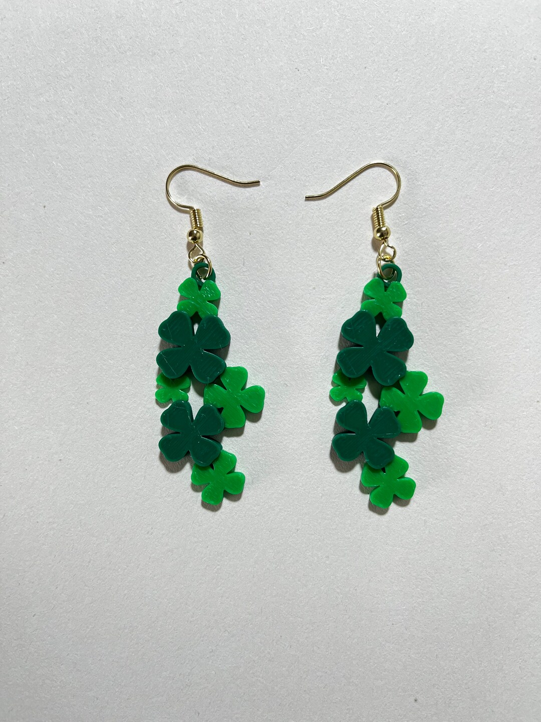 Shamrock Bunch St Patrick's 3D Printed Dangle Earrings Holiday Gift St ...
