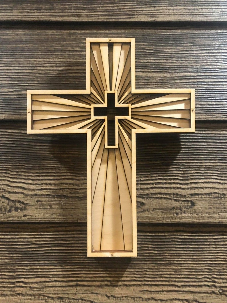 Layered Cross SVG File for Laser Cutter, Glowforge, Lightburn for ...