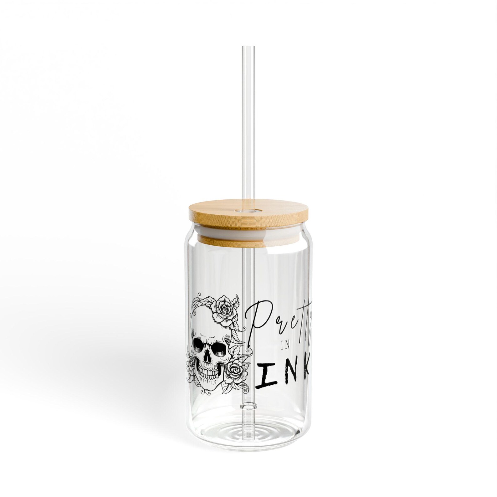 Sipper Glass, Pretty in Ink Tattoo Life Cup, 16oz Gift for Tattoo ...