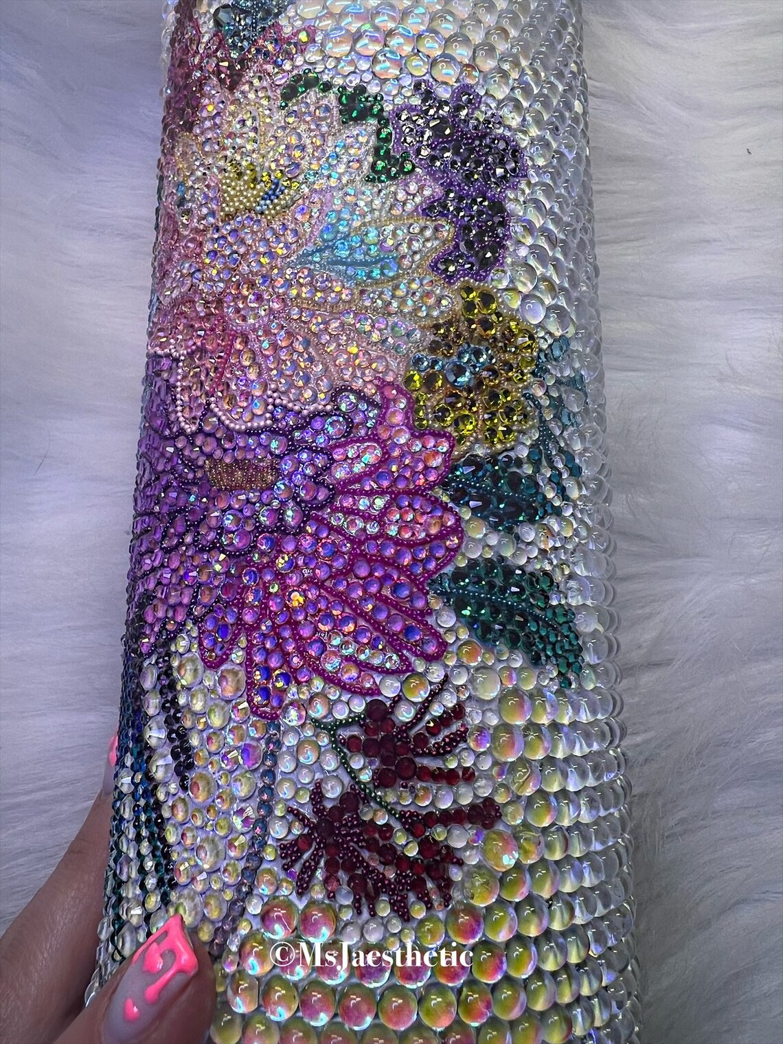 Handmade 30oz Floral Bling Tumbler - Etsy