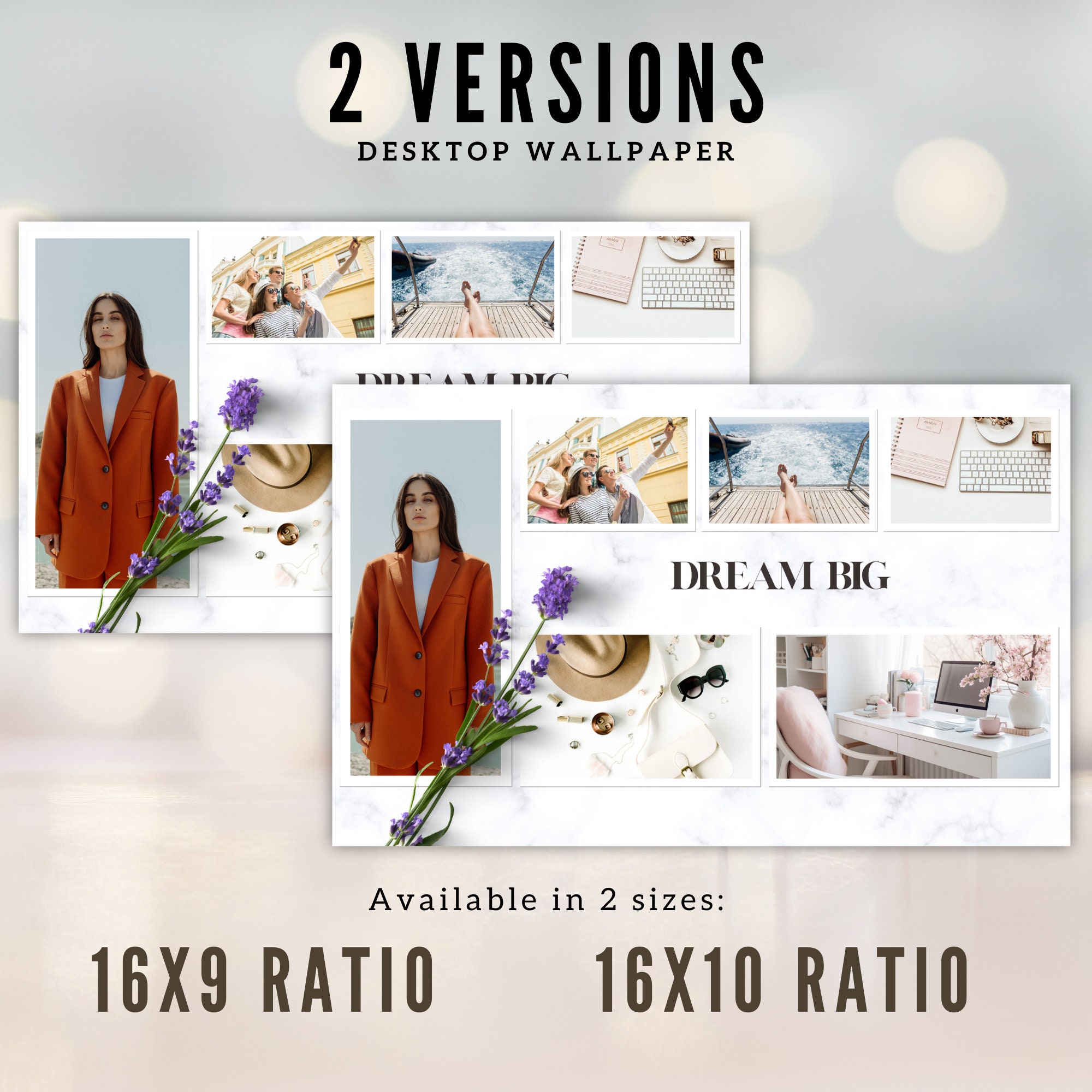 Vision Board Desktop Wallpaper, Canva Template, Moodboard Template - Etsy