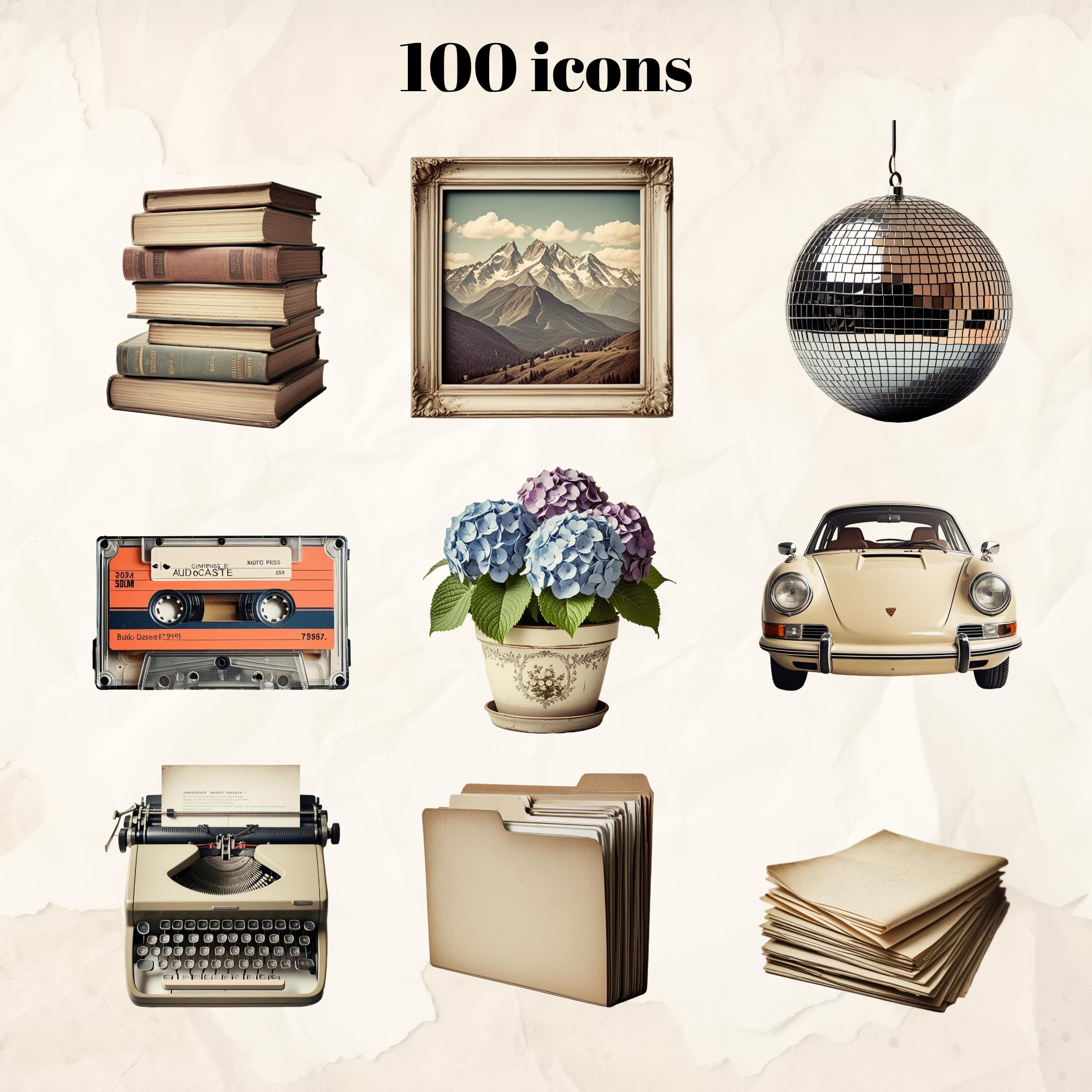 100 Retro Icons, Desktop Icons Set, Mac and Windows, PC - Etsy