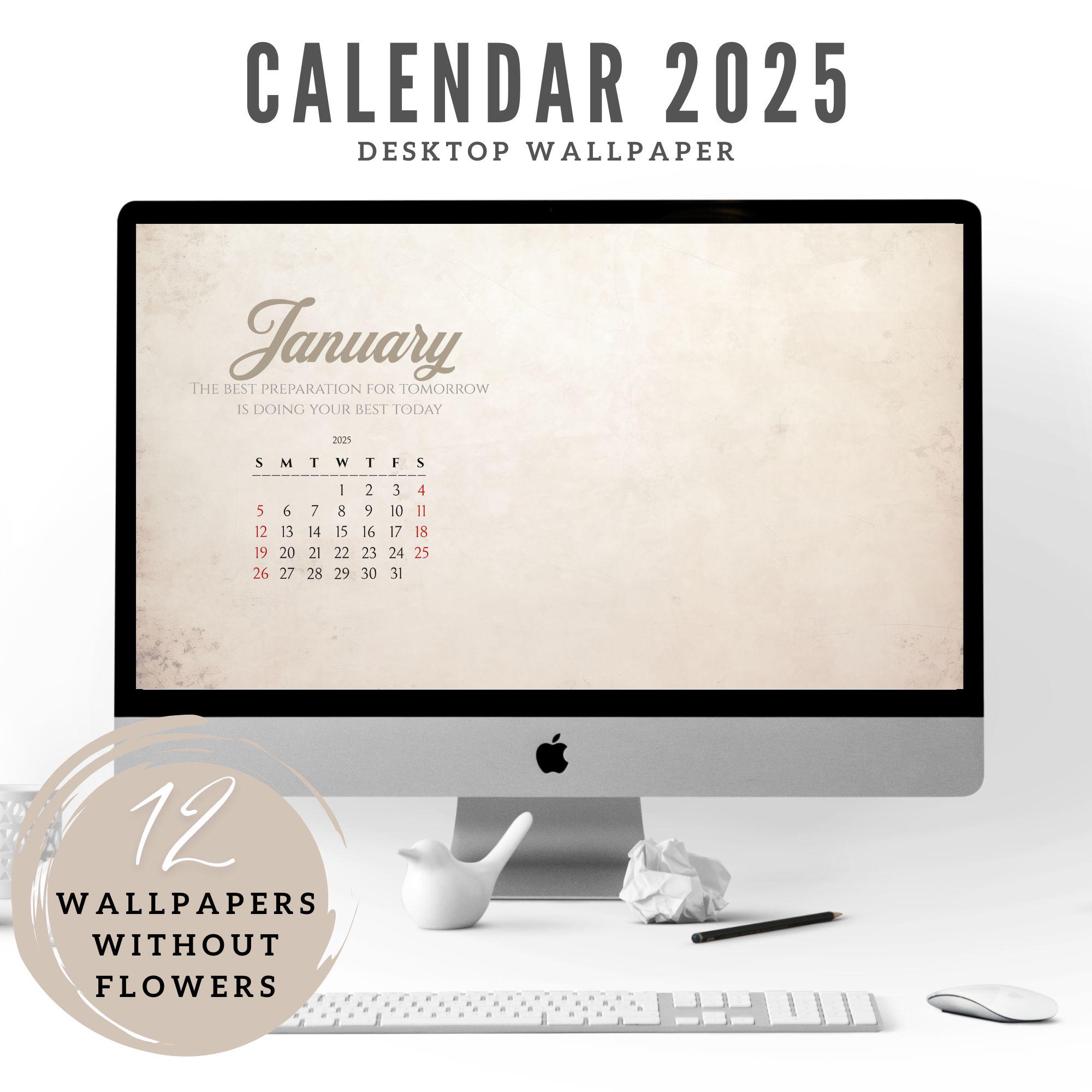 2025 Calendar Desktop Wallpaper for PC, Imac & MacBook - Stylish ...
