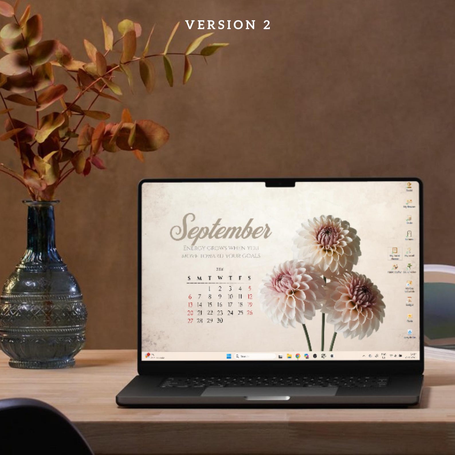 2026 Calendar Desktop Wallpaper for PC, Imac & MacBook | Floral Digital ...