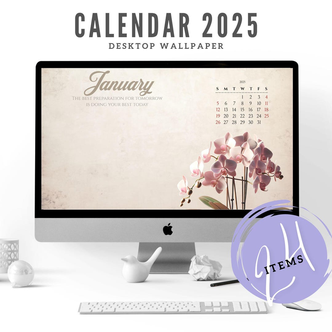 2025 Calendar Desktop Wallpaper for PC, Imac & MacBook Stylish Digital ...