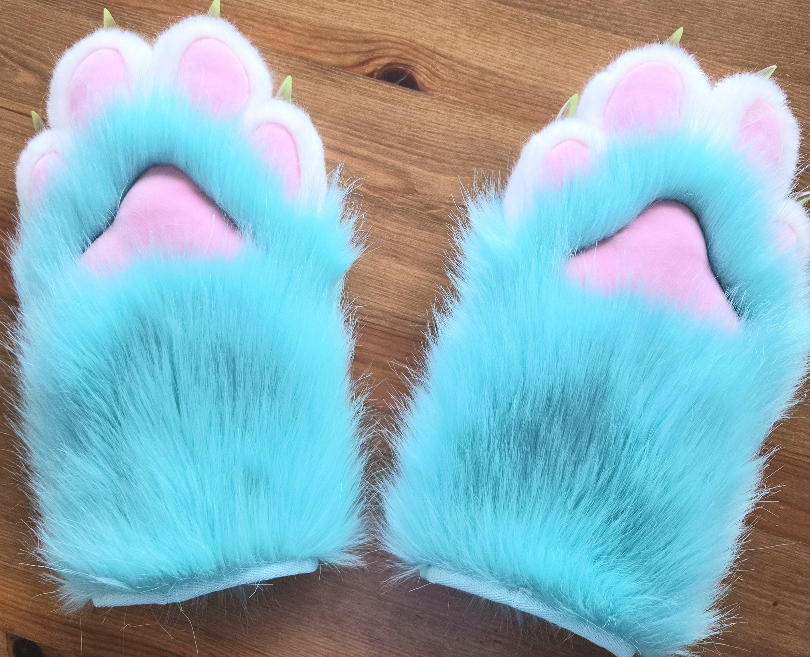 Kigurumi Fursuit Head & Paws Turquoise Cat Painter - Etsy